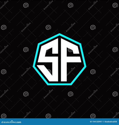 S F Initials Modern Polygon Logo Template Stock Vector Illustration