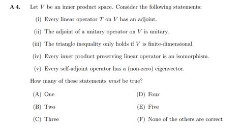 Solved Let V Be An Inner Product Space Consider The Chegg
