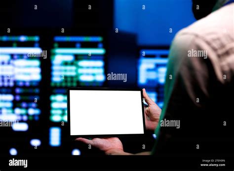Skillful Serviceman Conducting Annual Auditing Of Data Center Servers