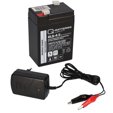 Set Q-Batteries BL 6-0,6 Ladegerät + Akku 6LS-4.5 6V 4,5Ah