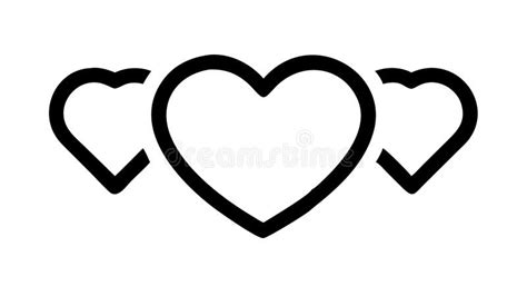 Two Overlapping Hearts Icon Symbolizing Love And Relationship Vector