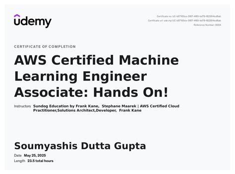 Udemy Course Completion Certificate Soumyashis Dutta Gupta