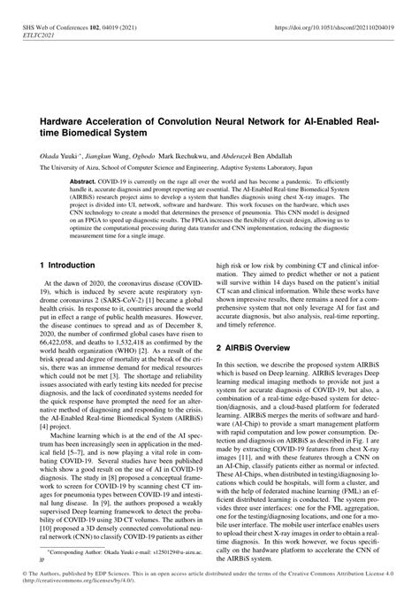 pdf hardware acceleration of convolution neural network for ai
