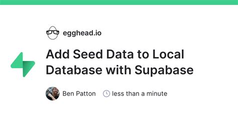 add seed data to local database with supabase