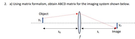 Solved 2 A Using Matrix Formalism Obtain Abcd Matrix For