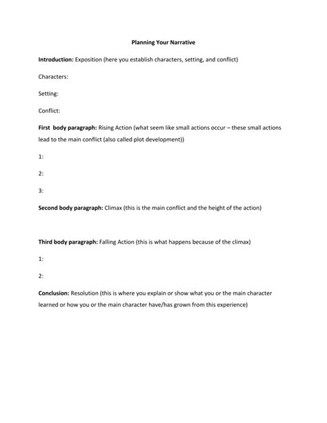 Narrative Planning Template