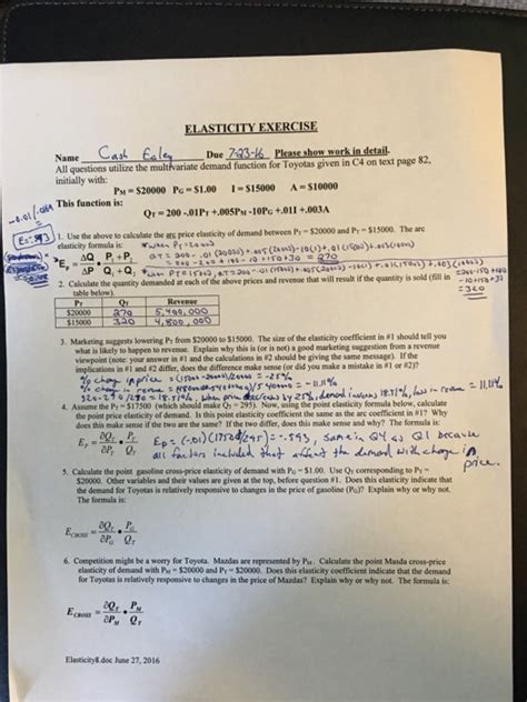 Solved Use The Above To Calculate The Are Price Elasticity Chegg
