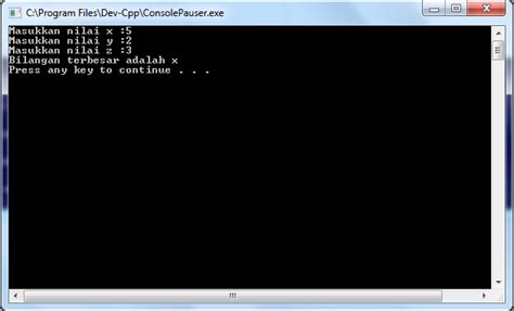 Program Menentukan Bilangan Terbesar Antara 3 Bilangan Bulat Dasar Dasar Programan