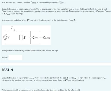 Solved PART E Calculate The Value Of Reactive Power Qc In Chegg