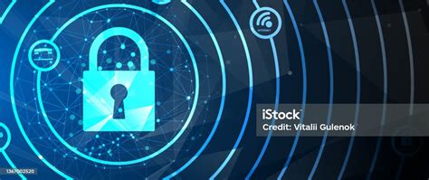 사이버 보안 및 정보 또는 네트워크 보호 비즈니스 및 인터넷 프로젝트를 위한 미래 기술 웹 서비스 데이터에 대한 스톡 벡터 아트