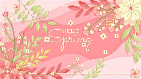 Hello Spring Floral Background 5182870 Vector Art At Vecteezy