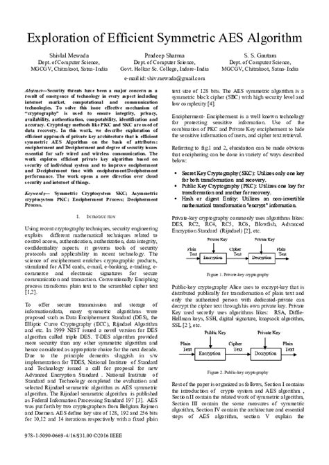 Pdf Exploration Of Efficient Symmetric Aes Algorithm Dr Shivlal