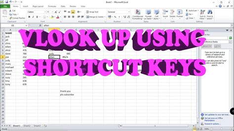 How To Vlookup In Excel Using Shortcut Keysvlookupmsofficemsexcel