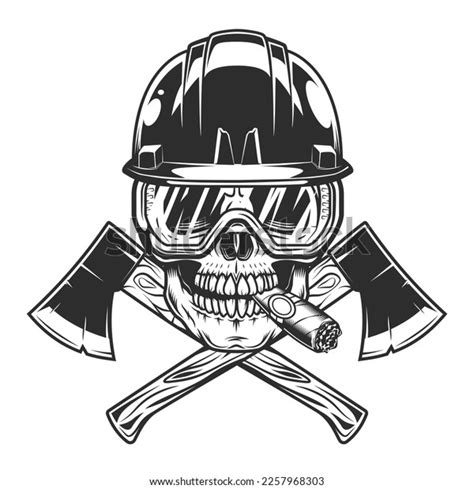Skull Smoking Cigar Cigarette Smoke Hard Stock Vector Royalty Free