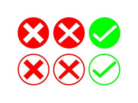 Collection Verification Validation Icon Approval Check Icon And Crosses Or Refusal Icon