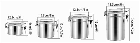 4 Piece Stainless Steel Airtight Canister Set With Clear