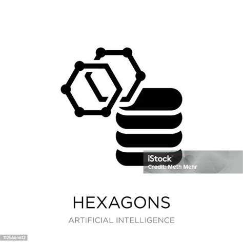 흰색 바탕에 육각형 아이콘 벡터 육각형 유행 가득 인공 지능 컬렉션에서 아이콘 벌집 패턴에 대한 스톡 벡터 아트 및 기타 이미지
