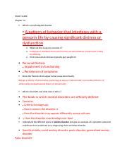 PSYC 111 EXAM 4 STUDY GUIDE Docx STUDY GUIDE Chapter 14 What Is A Psychological Disorder A