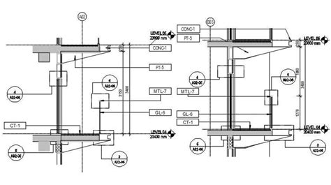 Sectional Detail Facade System Of The Side Door Is Given In This Autocad Dwg 2d Drawing File