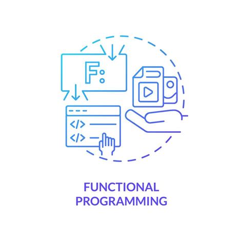 Functional Programming Blue Gradient Concept Icon Coding Paradigm Type