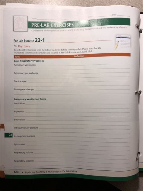 Solved Date Secti Name PRE LAB EXERCISES Complete The Chegg Com