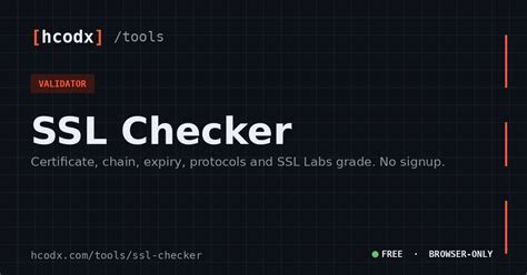 Ssl Checker — Certificate Chain Grade And Expiry Online Free