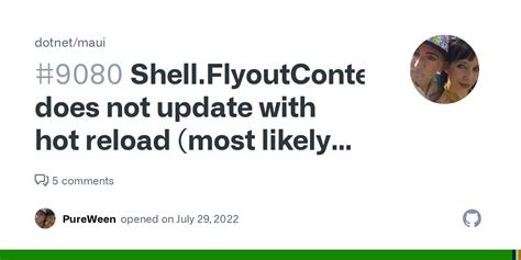 shell flyoutcontent does not update with hot reload most likely an sdk