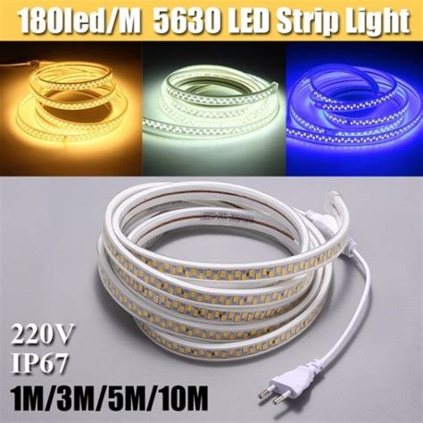 ไฟเส้น Led Strip 5730 Ip67 220v 3000k 6500k 180ledm ยกม้วน 100 ม