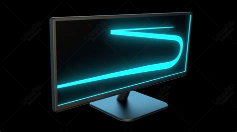 디스플레이 경험을 향상시키는 커서 포인터가 있는 세련된 3d 모니터 베젤 현대 기술 배경 컴퓨터 기술 배경 모니터 배경 이미지 Hd 현대 기술 컴퓨터 기술 모니터