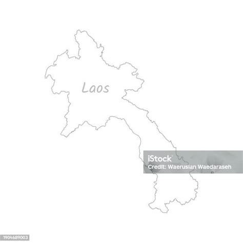 라오스지도 손으로 그린 간단한 양식 흰색 배경 벡터 일러스트 레이 션 Eps10에 고립 검은색에 대한 스톡 벡터 아트 및 기타 이미지 검은색 관광 교육 Istock