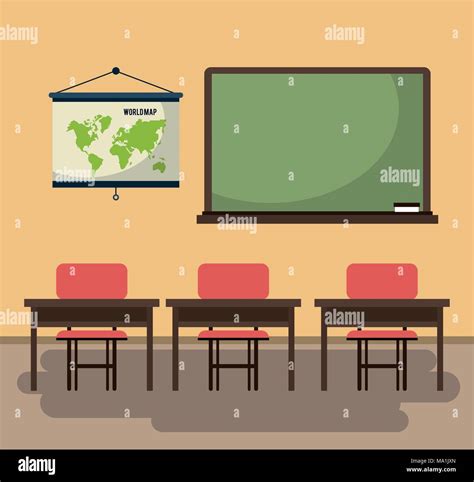 Empty School Classroom Cartoon