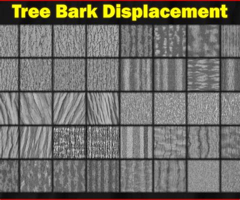 Artstation 100 Ultra High Quality Tree Bark Displacements Tree Bark