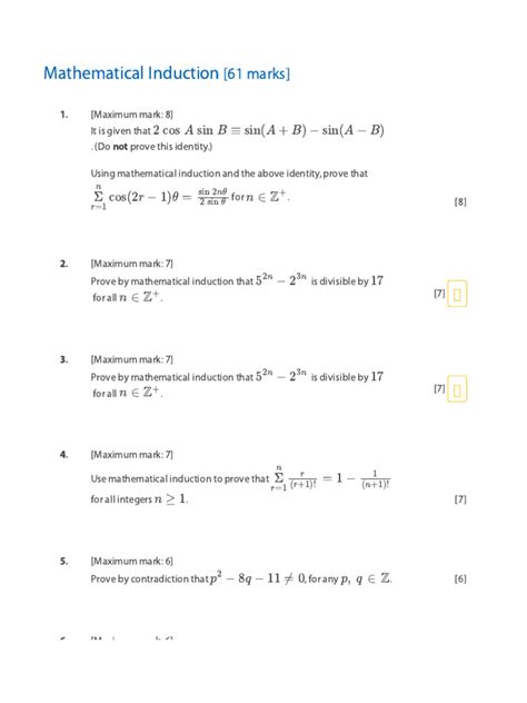 Mathematical Induction Problems Pdf Number Theory Discrete Mathematics