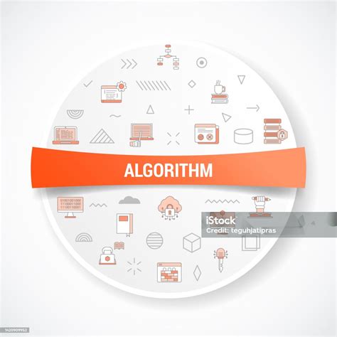 Konsep Algoritma Dengan Konsep Ikon Dengan Bentuk Bulat Atau Lingkaran Untuk Lencana Ilustrasi Konsep Algoritma Dengan Konsep Ikon Dengan Bentuk Bulat Atau Lingkaran Untuk Lencana Ilustrasi