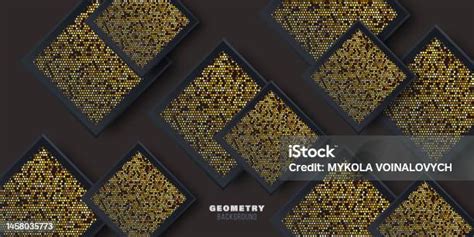 사각과 금색 하프톤 포스터 브로셔 템플릿이 있는 고급 검정색과 금색 배경 하프톤에 대한 스톡 벡터 아트 및 기타 이미지 하프톤 0명 1위 Istock