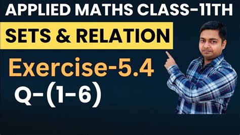 Sets And Relation Ex 541 6 Applied Maths Ml Agarwal Class 11th ⁠ ⁠ ⁠ ⁠sushantclasses6634