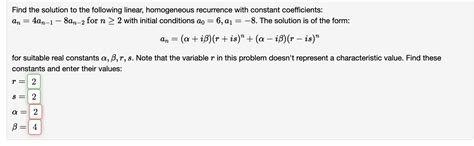 solved find the solution to the following linear