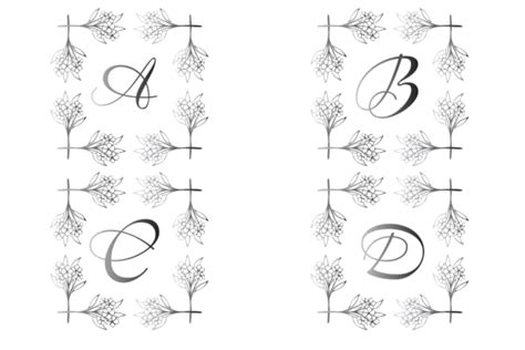 Set Monogram Elegant Floral Vector Graphic By Bestinputstudio