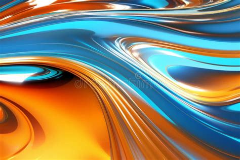 Abstract Bright 3d Volumetric Convex Surface With Holographic Colors And Foil Effect Stock