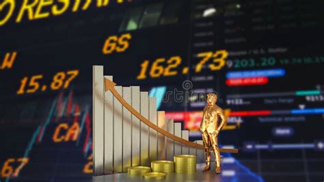 The Chart And Gold Coins For Business Concept 3d Rendering Stock Illustration Illustration Of