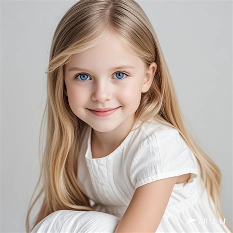 白底，欧美长相，小女孩，白衣服 2 花瓣网