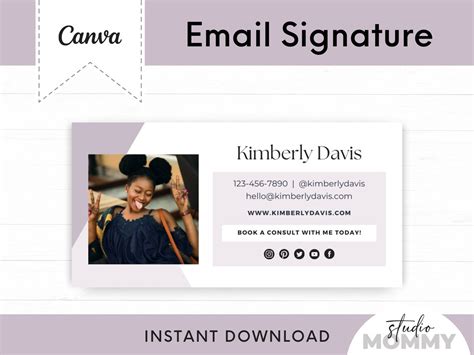 Email Signature Canva Template Email Signature Template Etsy