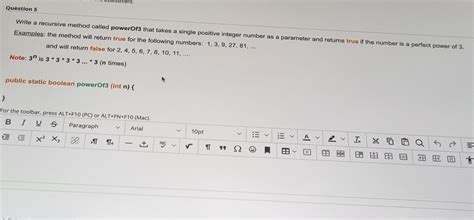 Solved Sment Question 5 Write A Recursive Method Called
