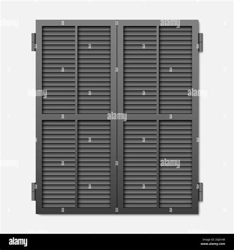 Window Shutters Isolated On A White Background Vector Illustration Of The Gray Color Window