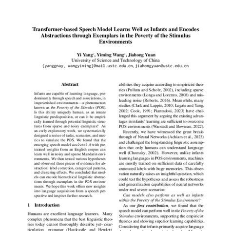 Transformer Based Speech Model Learns Well As Infants And Encodes