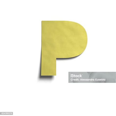 3d 현실 노란 종이 흰색 배경에 고립 된 부드러운 그림자와 대문자 P 노트 0명에 대한 스톡 사진 및 기타 이미지 0명 3차원 형태 공란 Istock