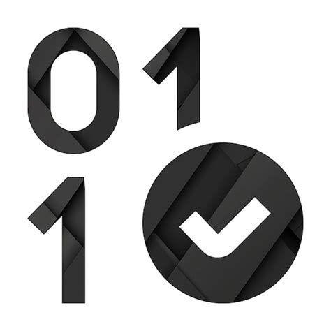 Premium Photo Image Icons Binary Circle Check Black Rectangle Background