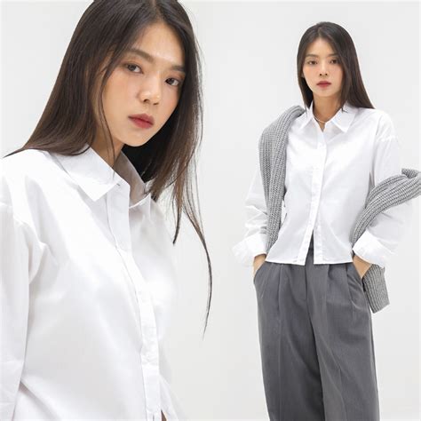Contem 루카스코튼크롭셔츠 CONYW W M 여성셔츠 코튼셔츠 기본셔츠 크롭셔츠 와이셔츠 여자셔츠 티몬