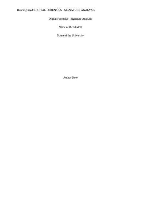 Digital Forensics Signature Analysis