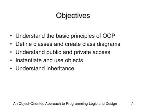 Ppt An Object Oriented Approach To Programming Logic And Design